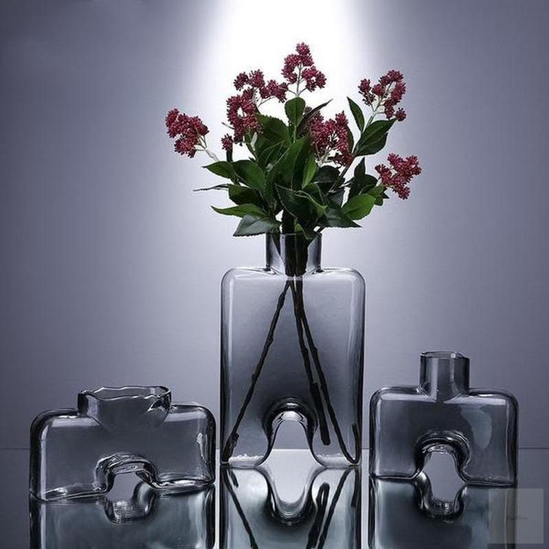 Handmade Plated Glass Vase – Simple Modern Design Accent – Brick Hues